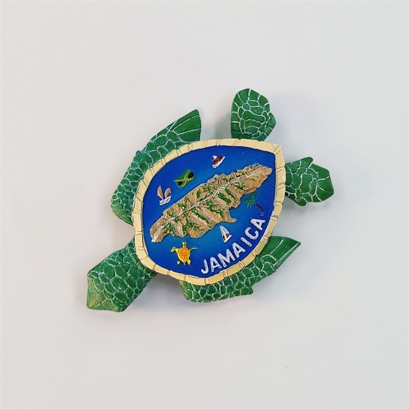 Jamaica Sea turtle Map Collectible Tourist Souvenir 3D Resin Fridge ...