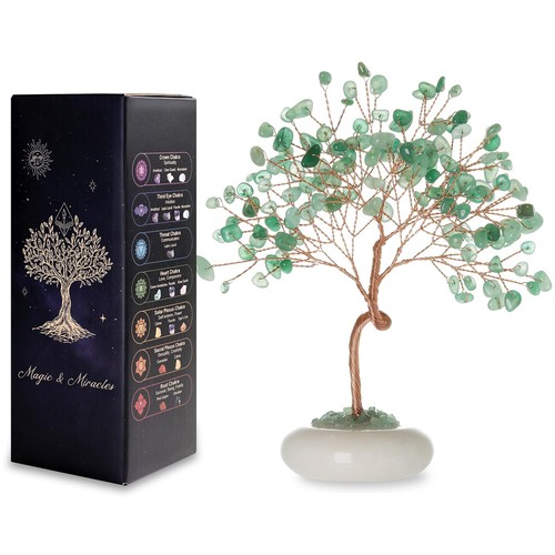 Green Aventurine Healing Crystal Tree of Life Home Office Desk Decor ...