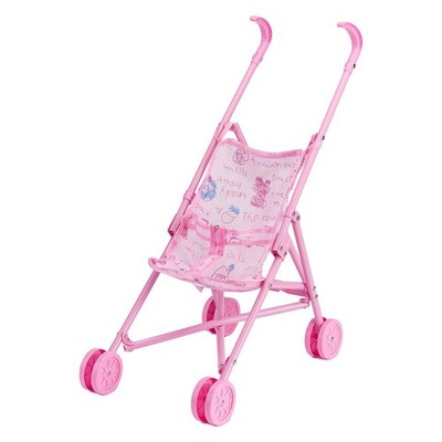 Baby Doll Stroller Toy PVC Cloth Foldable Push Pram Interactive Role ...