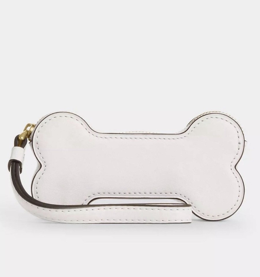Coach Halloween Bone Coin Case Wristlet Gold/Chalk White Glovetanned ...