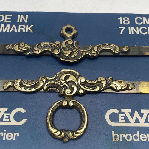 CeWeC Broderier Antique Ornate Brass Bell Pull Hardware 7” Denmark | eBay