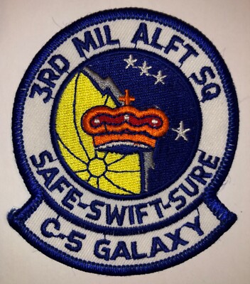 Post Vietnam War USAF Air Force 3rd Military Airlift Squadron C5 Galaxy ...