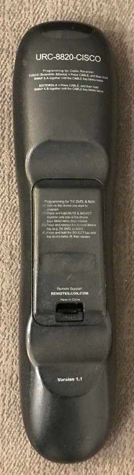 Universal Cox Digital Cable TV Multi Device Remote Control URC-8820 ...