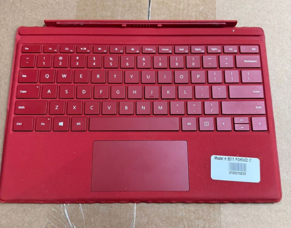 Microsoft 1725 Type Cover Red for Surface Pro 3,4,5 Backlit Keyboard ...