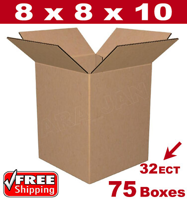 75 - 8x8x10 Cardboard Boxes Mailing Packing Shipping Box 32ECT ...