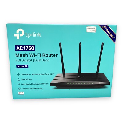 TP-Link Archer A7 AC1750 Wireless Dual-Band Gigabit Router - Black ...