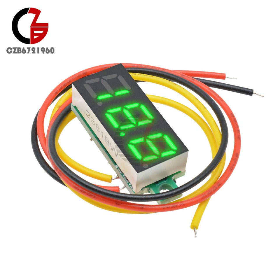 0.28 inch 3-Wire Green LED Voltage Meter DC 0-100V Digital Voltmeter ...