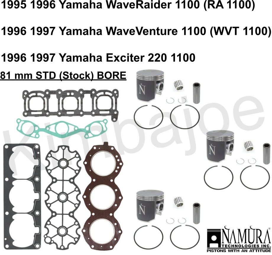 Yamaha 1100 Wave Raider Wave Venture Exciter 220 81 mm BORE Piston Kits ...