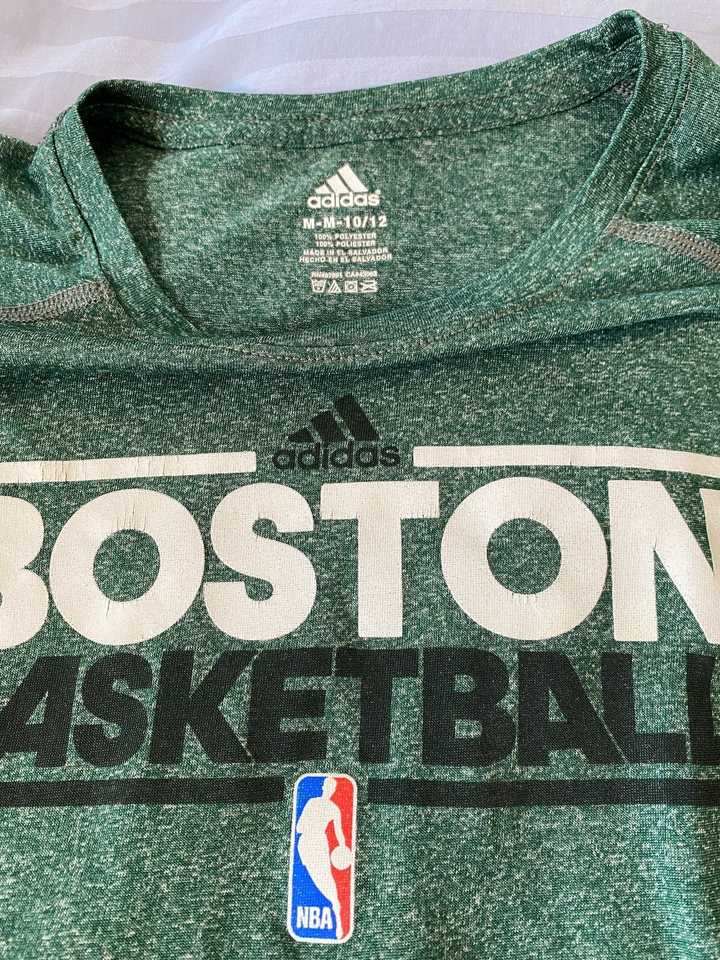 Adidas Boston Celtics Basketball NBA climalite longsleeve Sz 10-12 ...