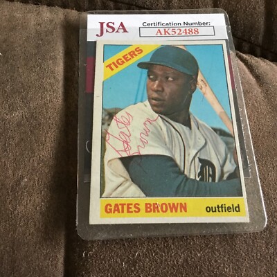 Autographed 1966 Topps Gates Brown JSA STICKER & CERT | eBay