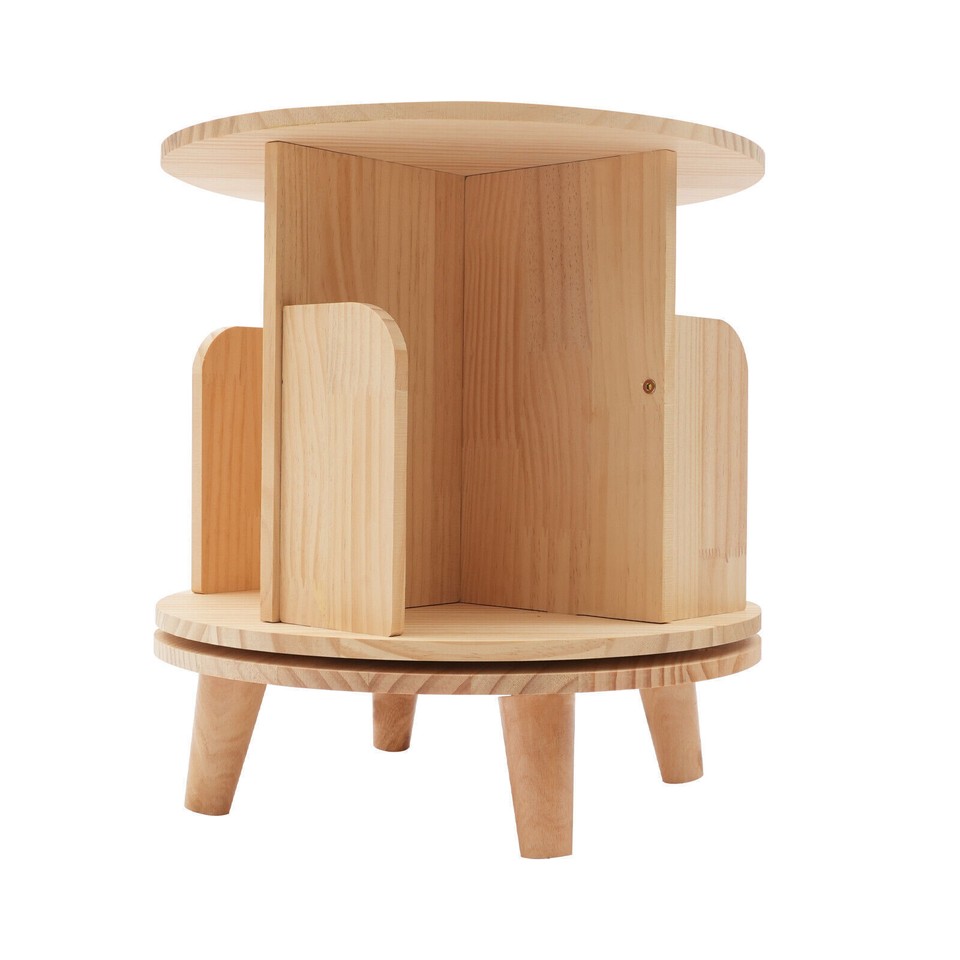 Bookshelf Organizer 360 Rotating Bookcase Storage Shelf Rack Floor ...