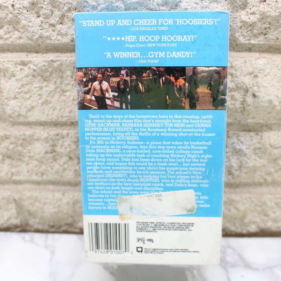 Hoosiers VHS NEW SEALED Gene Hackman Barbara Hershey | eBay UK