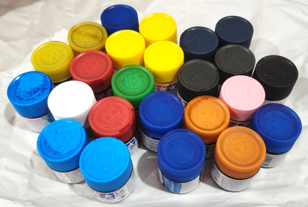 24 BOTTLES TAMIYA Model Paint Set - USED 10 ML--- LOT #1 OF 5 LOTS. | eBay