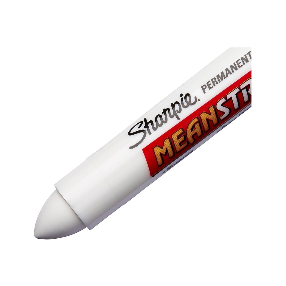 Sharpie Mean Streak Permanent Marking Stick, Bullet Tip, White, Box of ...