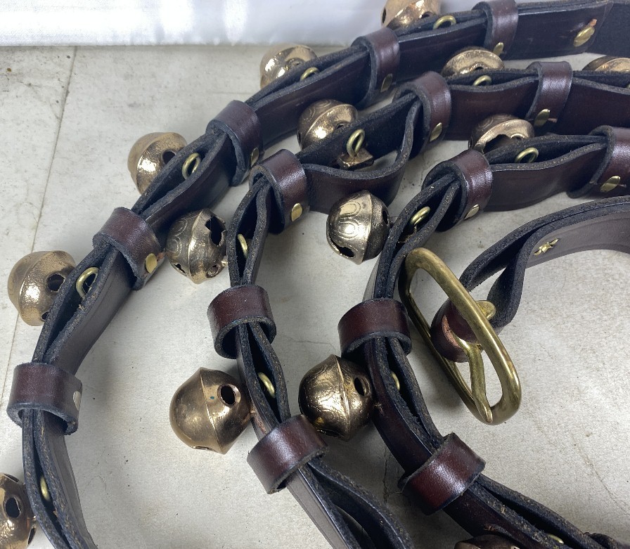 Antique Christmas 36 Crotal Bells Santa Sleigh 96” long | eBay