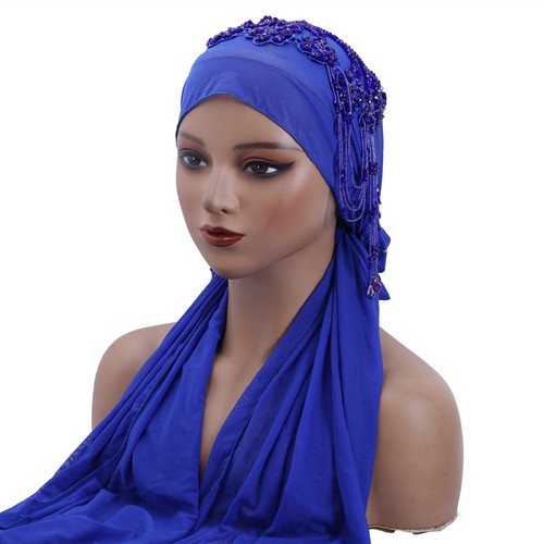 Muslim Women Tassels Headscarf Turban Hijab Headcover Shawl Wrap ...