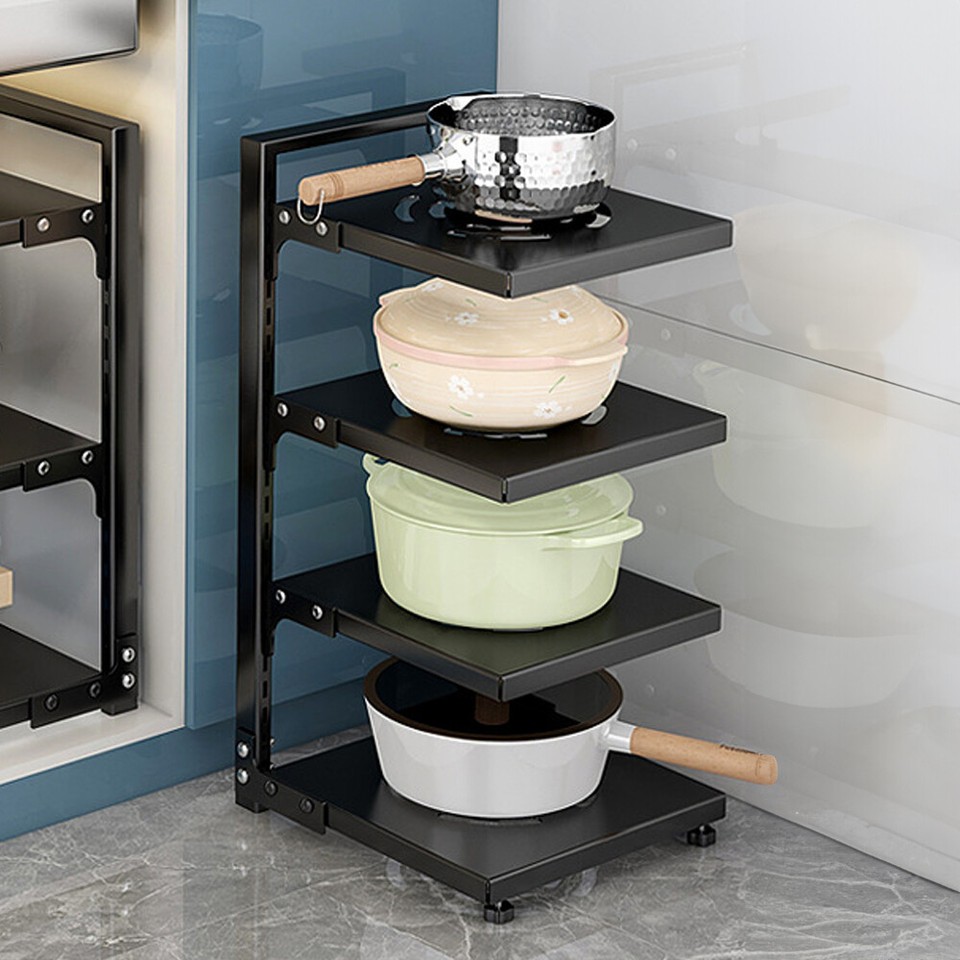 Kitchen Lid Pan Stand Saucepan Pot Rack Cupboard Storage Organiser ...