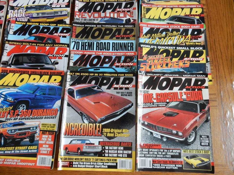 Mopar Action Magazines Lot of (35) Vintage Mopar, Dodge, Chrysler ...