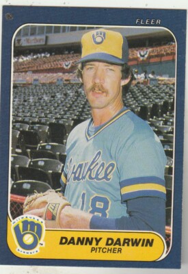 FREE SHIPPING-MINT-1986 Fleer #485 Danny Darwin Milwaukee Brewers ...