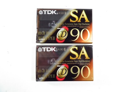 2 Pack TDK SA90 High Bias Type II Cassette Tapes, Brand New Sealed, 2-3 ...