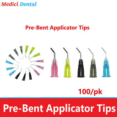 100Pk Dental Prebent tip Pre Bent Needle Tips for Etch - Sealant needle tips | eBay