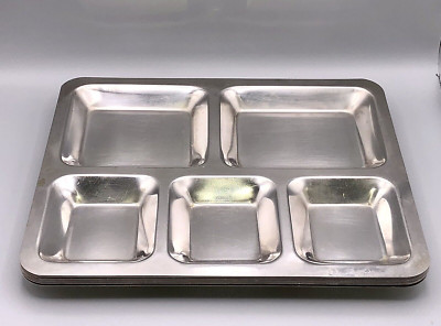 10Stk. Portion Teller 5einteilung Edelstahl rubost schwere Ausführung ...