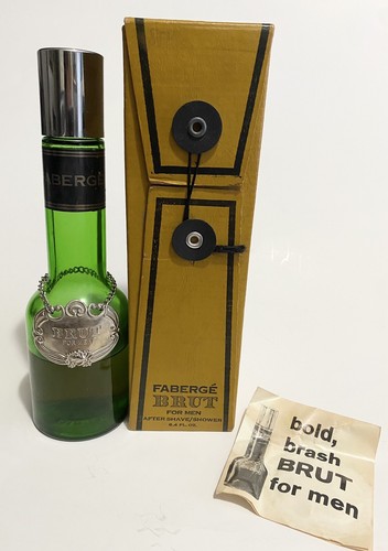 Vintage After Shave Shower Perfume BRUT FABERGE 3.2 FL OZ 1969 Box ...