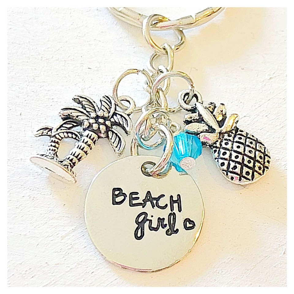 Beach Girl Silver Accessories Charm Keychain Gift for Ocean Lovers | eBay