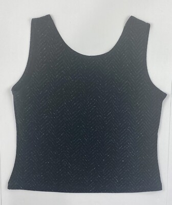 Apostrophe Stretch Black Sparkle Tank Blouse Size Medium | eBay