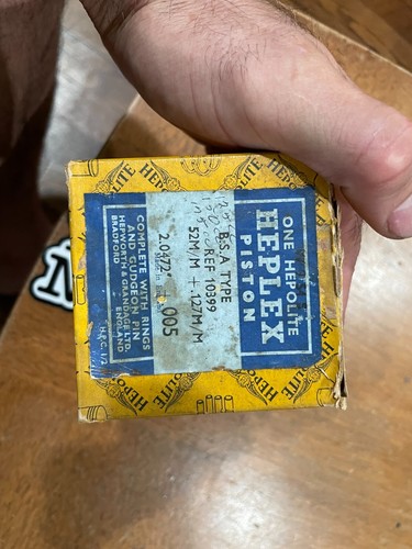 NOS BSA Hepolite Piston and Rings Heplex 10399 .005 Over 52MM | eBay