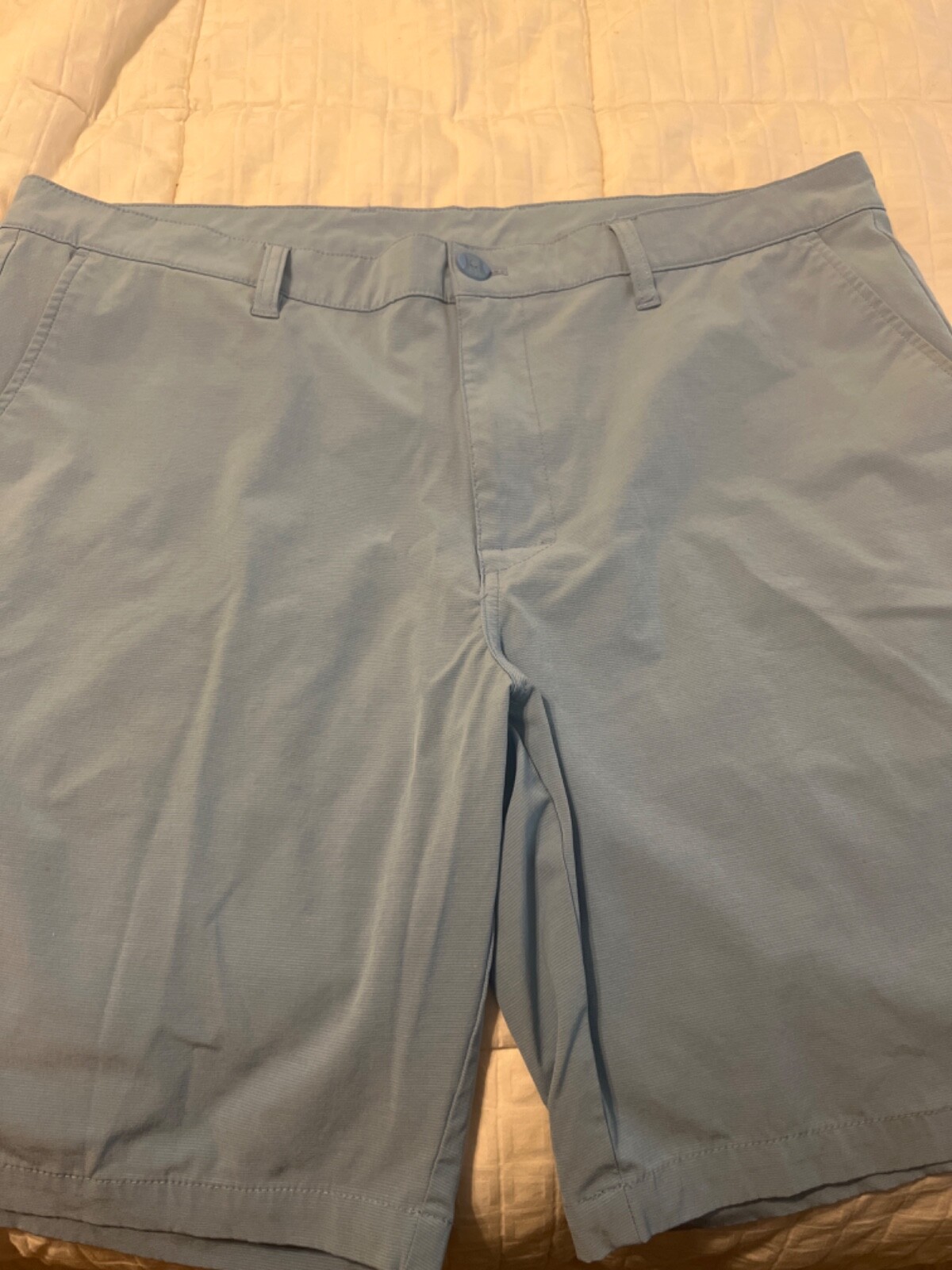 PGA Tour Shorts Mens Size 38 Light Blue Polyester/cotton Pockets Flat ...