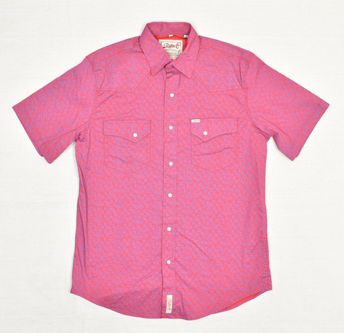 Rafter C Men's Cotton Red Size M Pearl Snap Shirt Short Sleeve Paisley ...