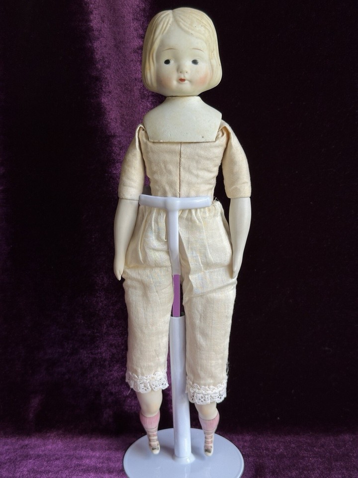 Antique/Vintage 12.5” Made in Japan Swivel Neck Parian Bisque Head Doll ...