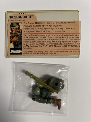 1982 GI JOE ZAP FILE CARD & PARTS | eBay