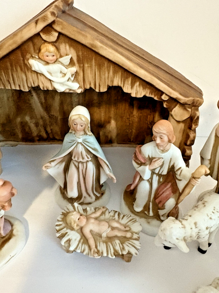Enesco Nativity Set 13 Pc Figurines Ceramic Christmas 1982 Holiday ...