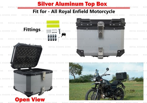 Royal Enfield "Silver Touring Motorcycle Trunk Luggage Top Box With ...
