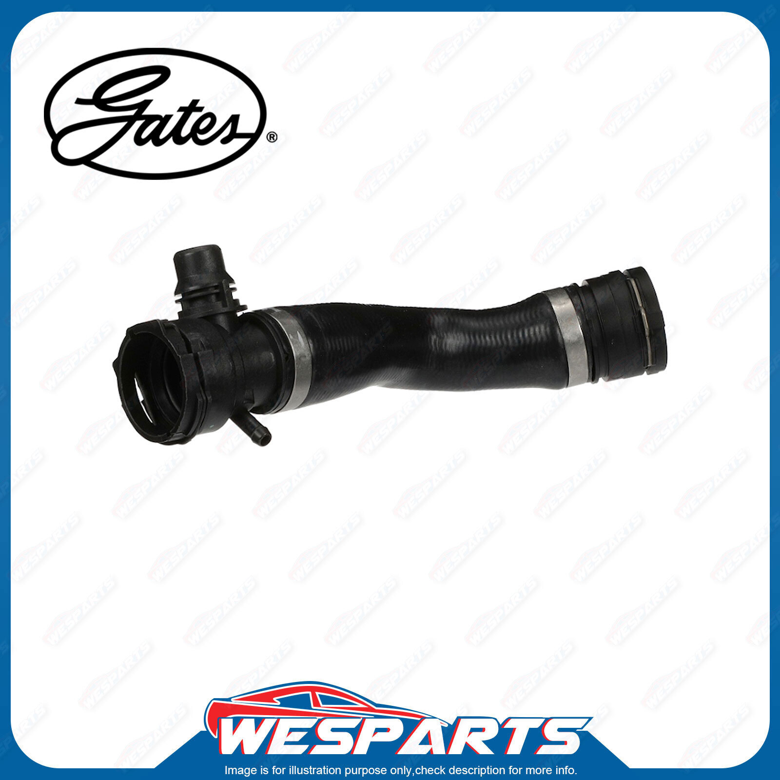 1 x Gates Radiator Curved Hose - Part Number 05-2783 Length 267mm | eBay