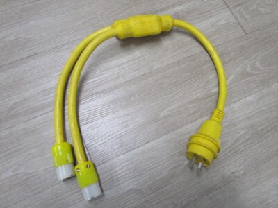 Marinco Y Adapter 30A/125V to two 15A Straight Plugs | eBay