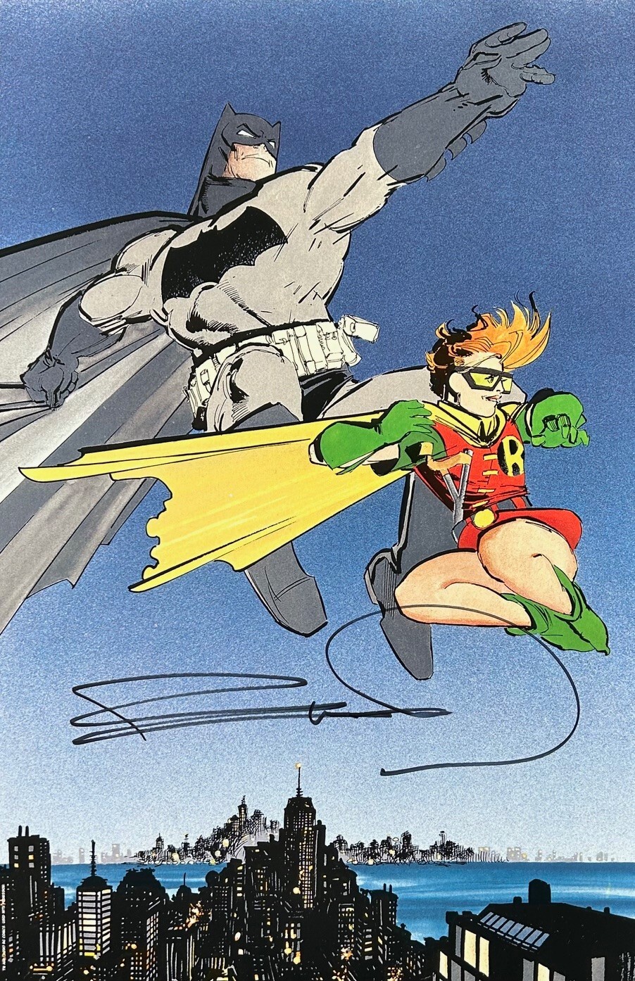 FRANK MILLER rare BATMAN & ROBIN art print SIGNED Dark Knight Returns ...