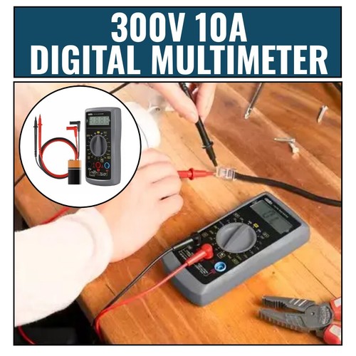 300V 10A Digital Multimeter LCD Display Overload Protection 9V Battery ...