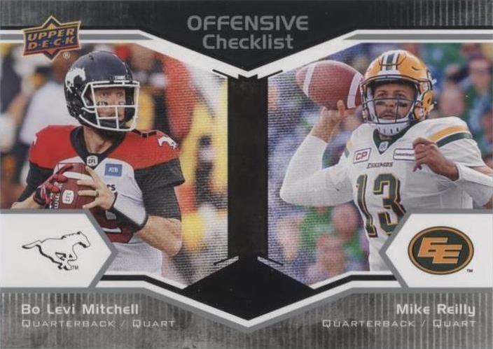 2017 Upper Deck CFL - Checklist Bo Levi Mitchell, Mike Reilly #100 (RC ...