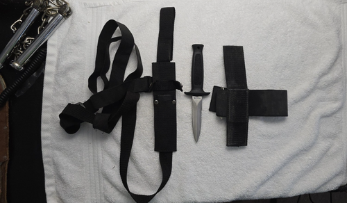 Vintage Boot Knife Dagger Style Blade w/ multi function harness and ...