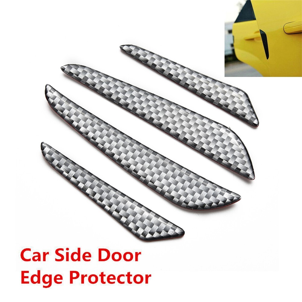 4* Carbon Fiber Car Door Side Edge Guard Anti-collision Protection Trim ...