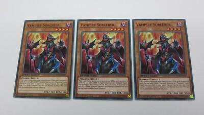 3x VAMPIRE SORCERER MONSTER 1ST EDITION SGX3-ENC07 COMMON YUGIOH NM ...
