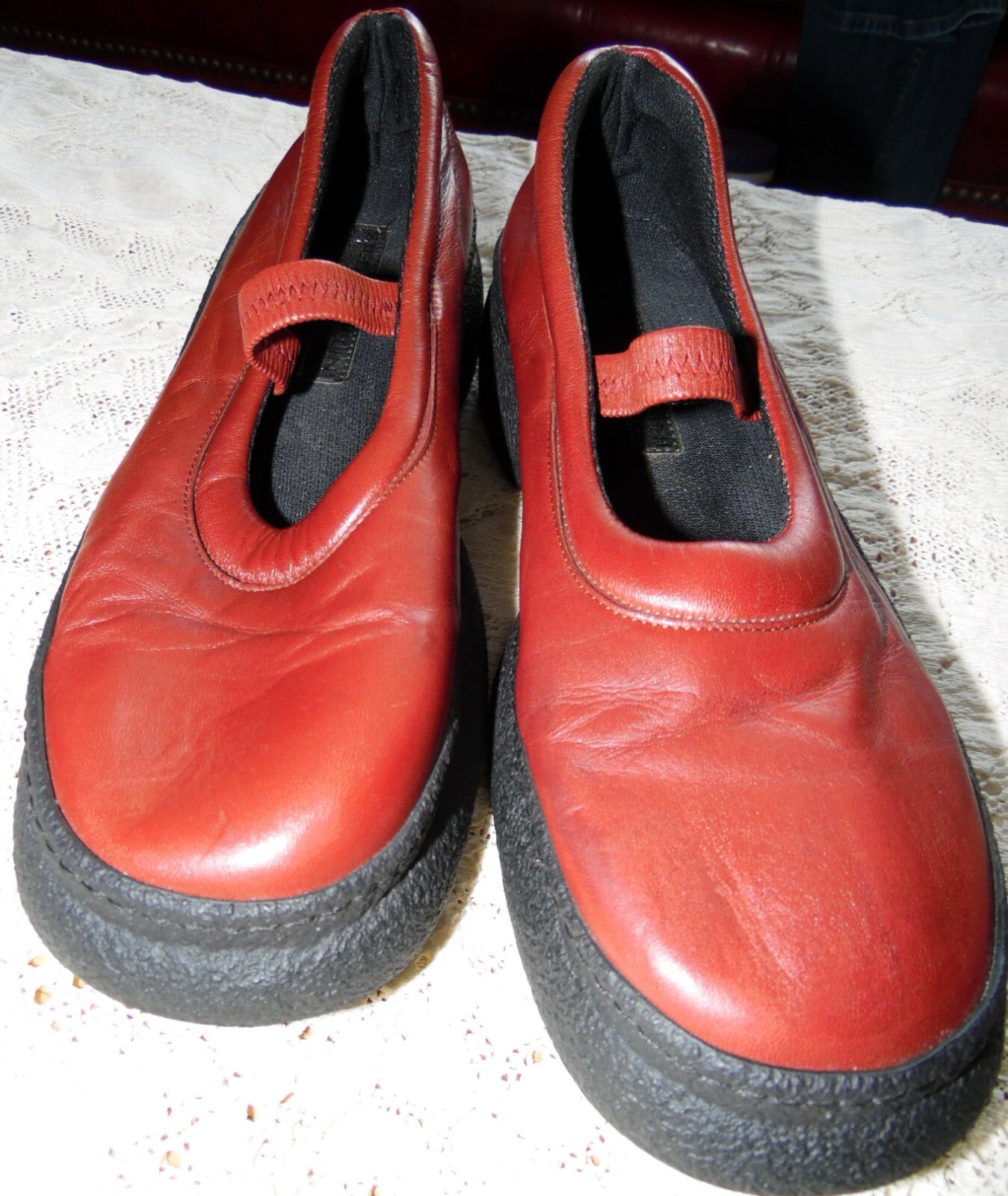 Studio Pollini (Vintage Punk) Red Leather Slip on Mar… - Gem