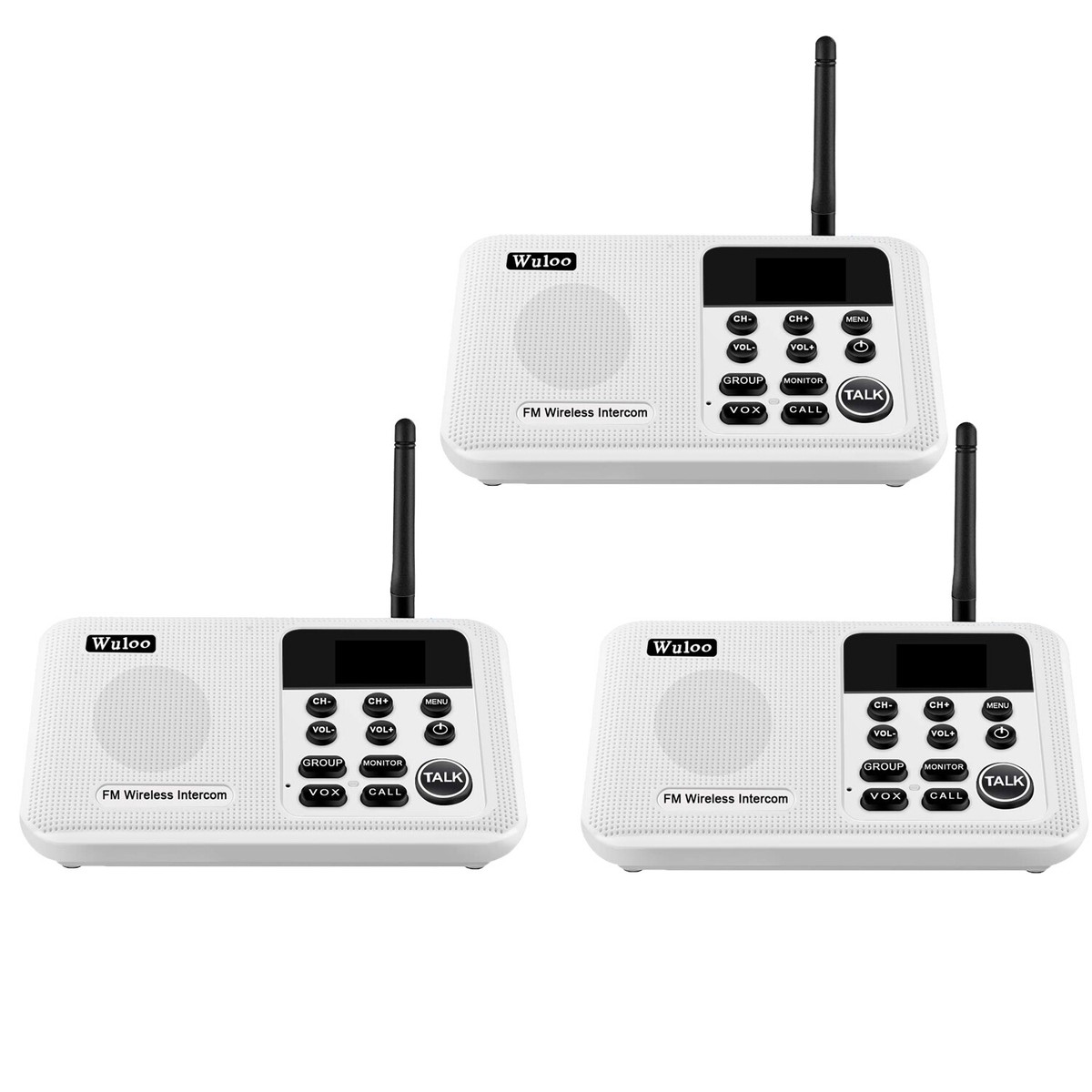 3 Station Intercom 3-Pack Wireless Intercom System - Home & Office ...