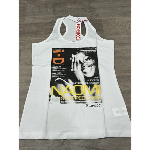 NWT FIORUCCI White Naomi Campbell Printed Graphic Tank Top Racerback ...