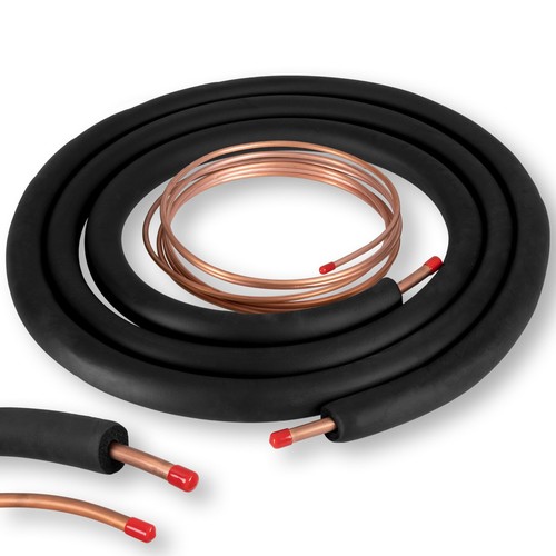 HVAC Line Set Insulation - 14.95' Length, 3/4 & 3/8 Seamless Copper AC ...