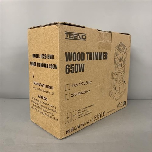 Teeno Compact Wood Router Electric Hand Tool 650W 15000-32000 RPM 12pcs ...