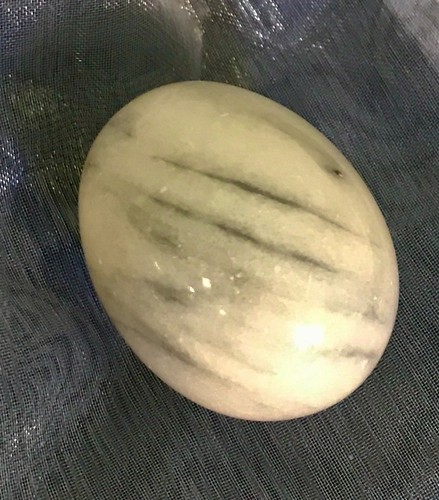 Polished Alabaster Egg - Creamy Color, Natural Dark Streaks | eBay